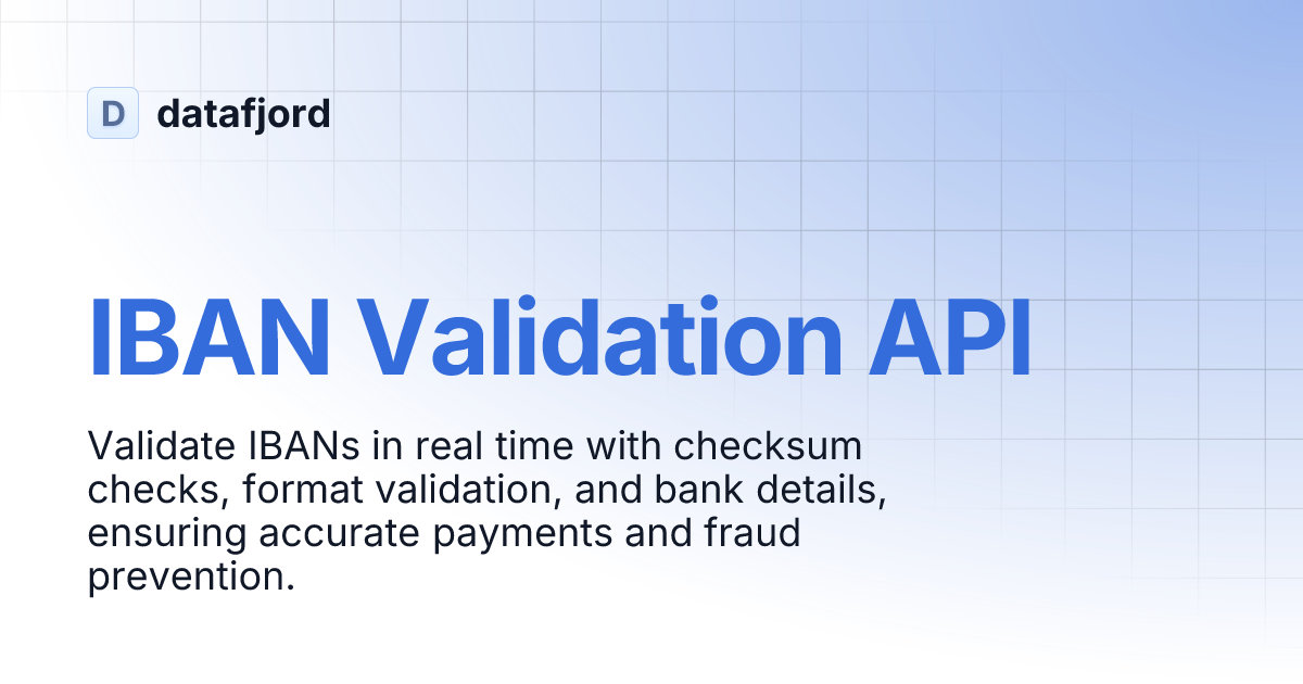 IBAN Validation API | datafjord