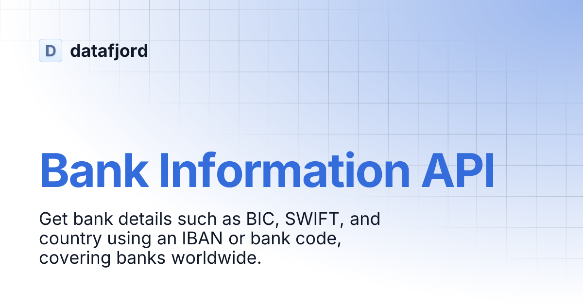 Bank Information API | datafjord