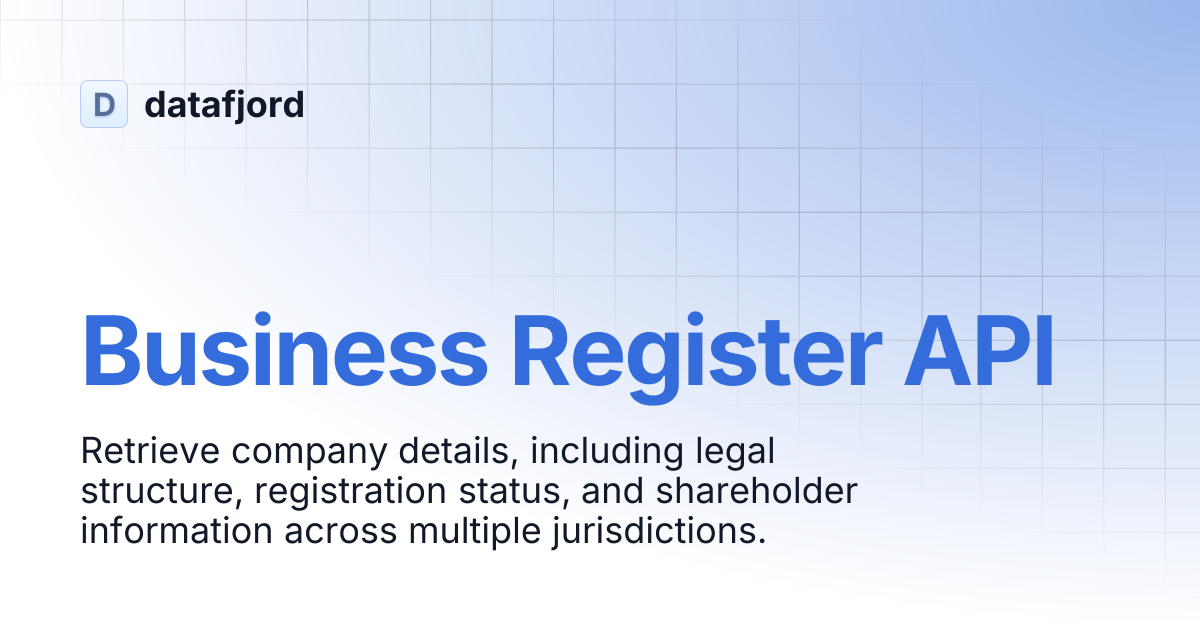 Business Register API | datafjord