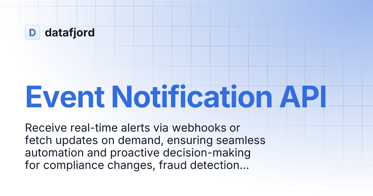 Event Notification API | datafjord
